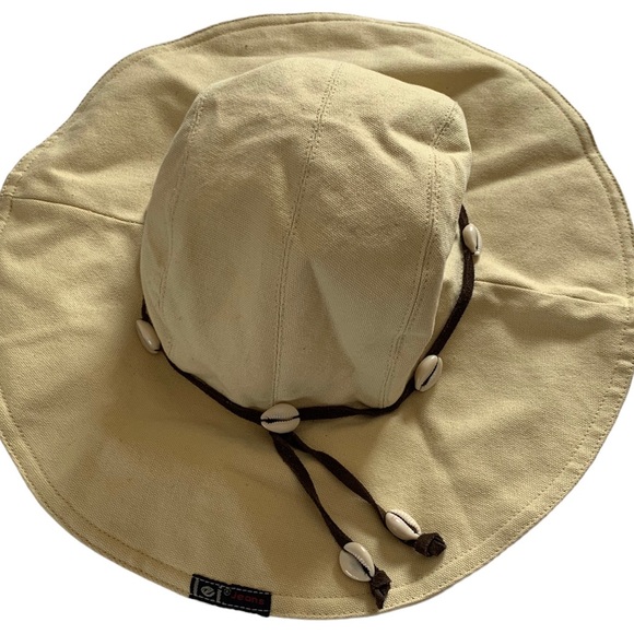 lei | Accessories | Lei Jeans Yellow Puka Shell Suede Floppy Bucket Sun ...